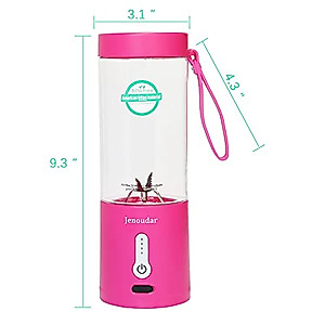 Jenoudar 18 Oz Portable Blender, Personal USB Rechargeable Blender,Personal Size Mini Blender for Shakes Smoothies, Juicer Cup with 6 Blades for Travel Sports Home,BPA free Easy to Clean