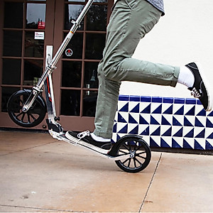 Razor A6 Kick Scooter for Kids Ages 8+ - Extra-Tall Handlebars & Longer Deck, 10" Urethane Wheels, Anti-Rattle Technology, For Riders Up to 220 lbs