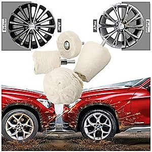 SHININGEYES Polishing Wheel for Drill 4 Pack, Buffing Wheel Polisher Kit with 1/4" Hex Shafts for Dremel Tools