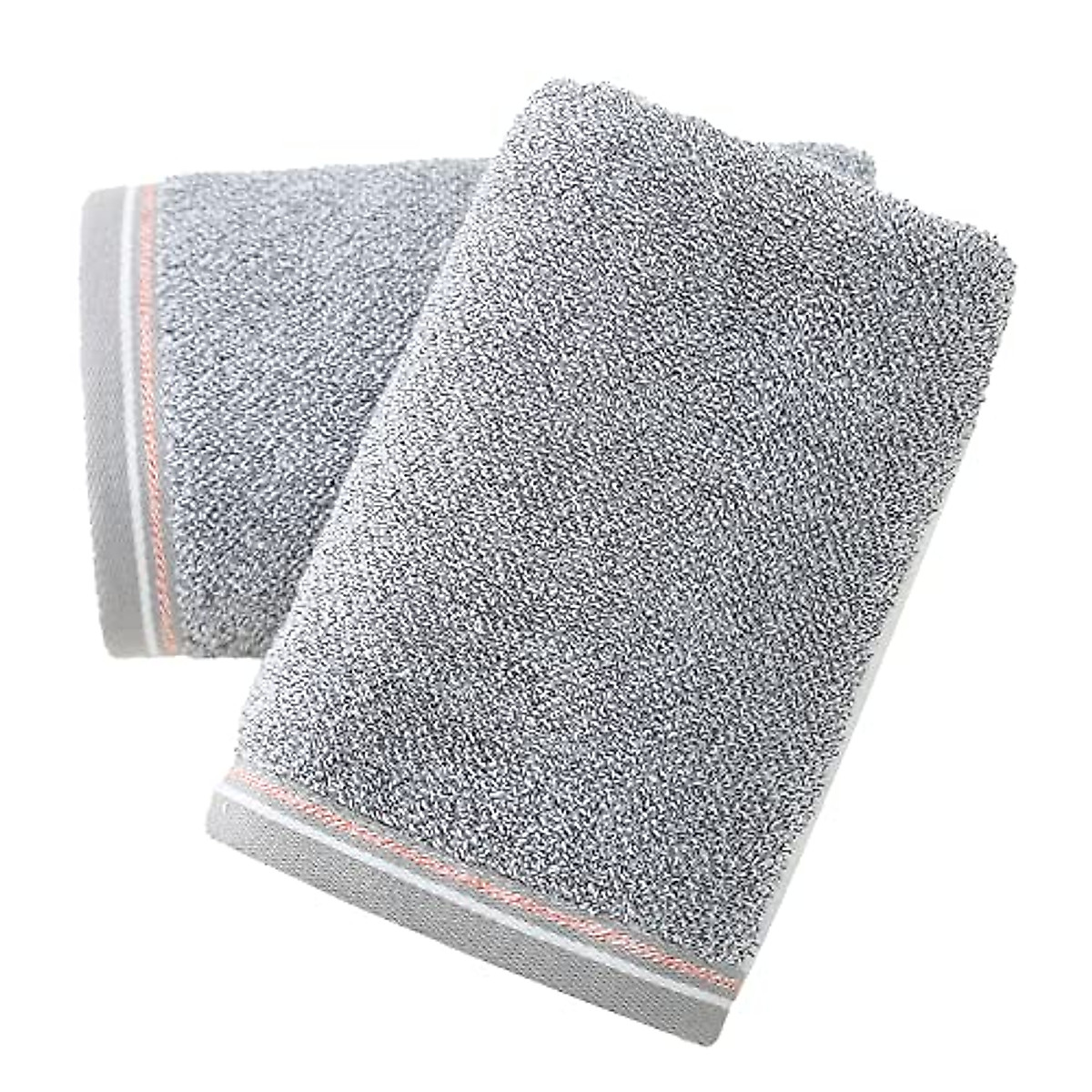 sense gnosis Yellow & Grey Striped Hand Towel Set of 2 Ultra Soft 100% Cotton Absorbent Decorative Hand Towels for Bathroom 13" X 29"