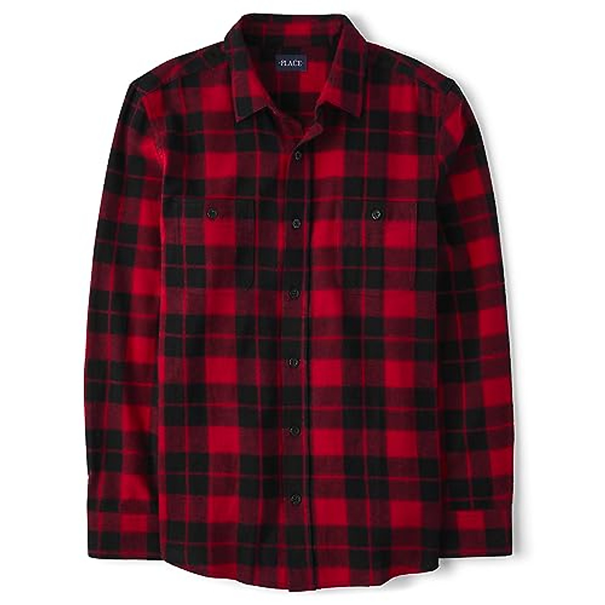 The Children's Place Men's Son Matching Long Sleeve Button Up Shirt, Spruce Plaid Flannel-Dad, X-Large