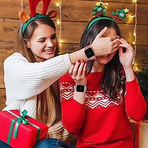 2 Pack Christmas Band Compatible with iWatch SE Series 10 9 8 7 6 5 4 3 2 1 Women Men Apple Watch Bands 46mm 45mm 44mm 42mm(Series 3), Xmas Holiday Adjustable Silicone Strap