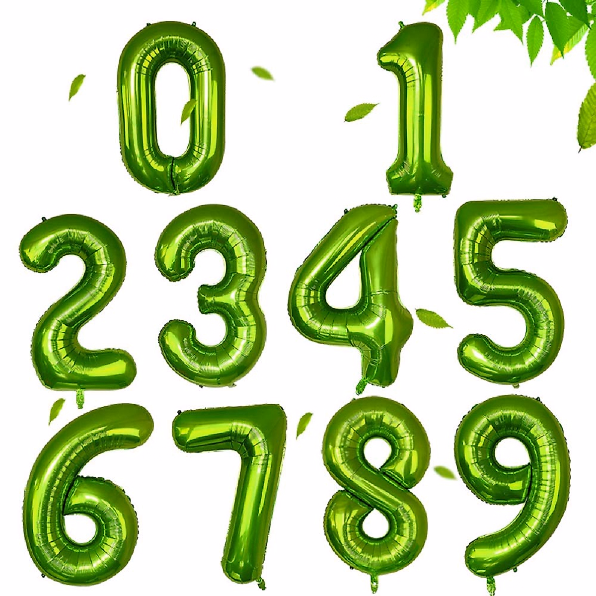 40 Inch Green Jumbo Digital Number Balloons 5 Huge Giant Balloons Foil Mylar Number Balloons for Birthday Party,Wedding, Bridal Shower Engagement