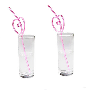 12 PCS Heart-Shaped Party Straws Drinking Sipping Straws, Novelty Props for Wedding Birthday Party…