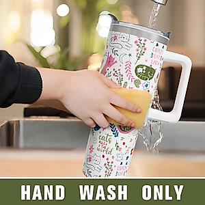 30 oz Cat Tumbler with Handle and Straw, Cute Cartoon Stainless Steel Vacuum Insulated Travel Coffee Mug Cup Water Bottle, Cat Stuff Accessories Decor, Cat Lover Gifts for Women Girls