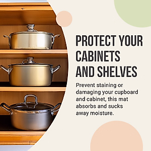 ITSOFT Under The Sink Mat, Kitchen Tray Drip, Cabinet Liner, Waterproof Layer, Reusable, Washable 36 x 48 Inches Black