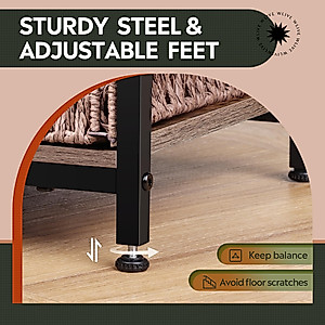 WLIVE Side Table with Charging Station and USB Ports, Small End Tables for Small Spaces, 3-Tier Nightstand with Adjustable Shelf, Bedside Tables, Living Room, Bedroom, Brown