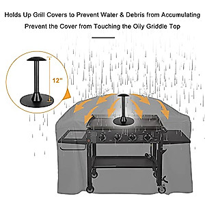 TBTeek Grill Griddle Cover Support Pole for Outdoor Small BBQ Gas Grill Table Covers, Prevent Water Pooling and Collecting Debris, Fits All inch Blackstone Weber Char-Broil Outdoor Grill Rack Covers