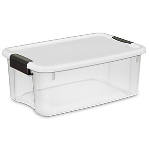 Sterilite 4 Sets of 116 Quart and 6 Sets of 18 Quart Heavy-Duty Stackable Clear Latch Lid Storage Container Tote for Home Organization