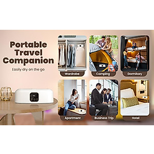 Portable Clothes Dryer Portable Dryer for Apartments, Dorm, RV, Compact Foldable Electric Drying Machine with Dry Bag Delicate Garments, Mini Laundry Dryer Remote Control, Foldable Electric Drying