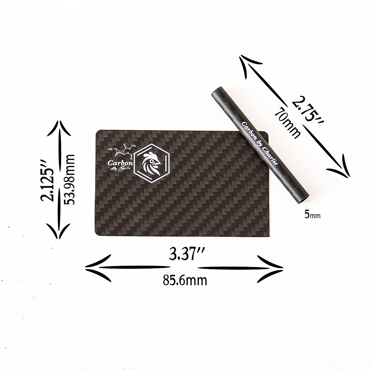 Heated Party XL Carbon fiber Cutting Plate + Carbon Card and Short Straw Gift USA Unisex (3 Cards & Straws Pink Print)