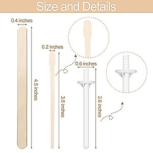250 Pieces Wax Applicator Sticks Wood Craft Sticks for Hair Removal Eyebrow Wood Spatulas Applicator Large Small Wooden Waxing Sticks and 50 Pieces Nose Wax Applicators Sticks for Nose Hair Removal