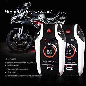 Two Way Motorcycle Alarm Device Anti-theft Security System Remote Engine Automatically Lock/Unlock for Scooter Motorbike Universal