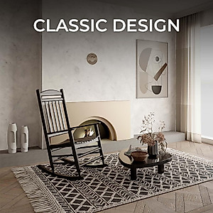 ARROWSTONE Rocking Chair, 100% Acacia Wood Patio Rocking Chairs, High Back, Porch Rocking Chair with 225lbs Support for Outdoor, Garden, Backyard, Pool