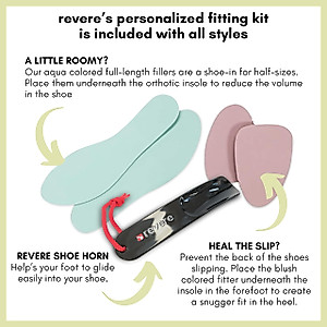 Revere Shoes Panama Slip On Sneaker - Women's Comfort Walking Shoes with Concealed Orthotic Arch Support. Relief from Foot and Heel Pain - Midnight 6 Wide