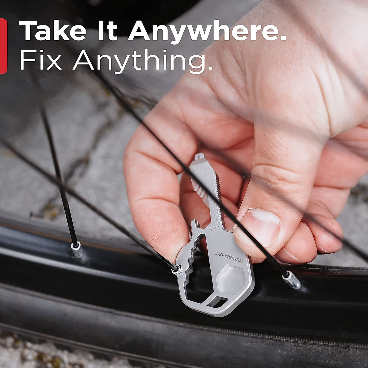 KeySmart Keychain Multitool - Bottle Opener Keychain TSA Approved, 16-in-1 Multifunction Key Shaped Pocket Multi-Tool, Keychain for Men Gift - AllTul Ghost