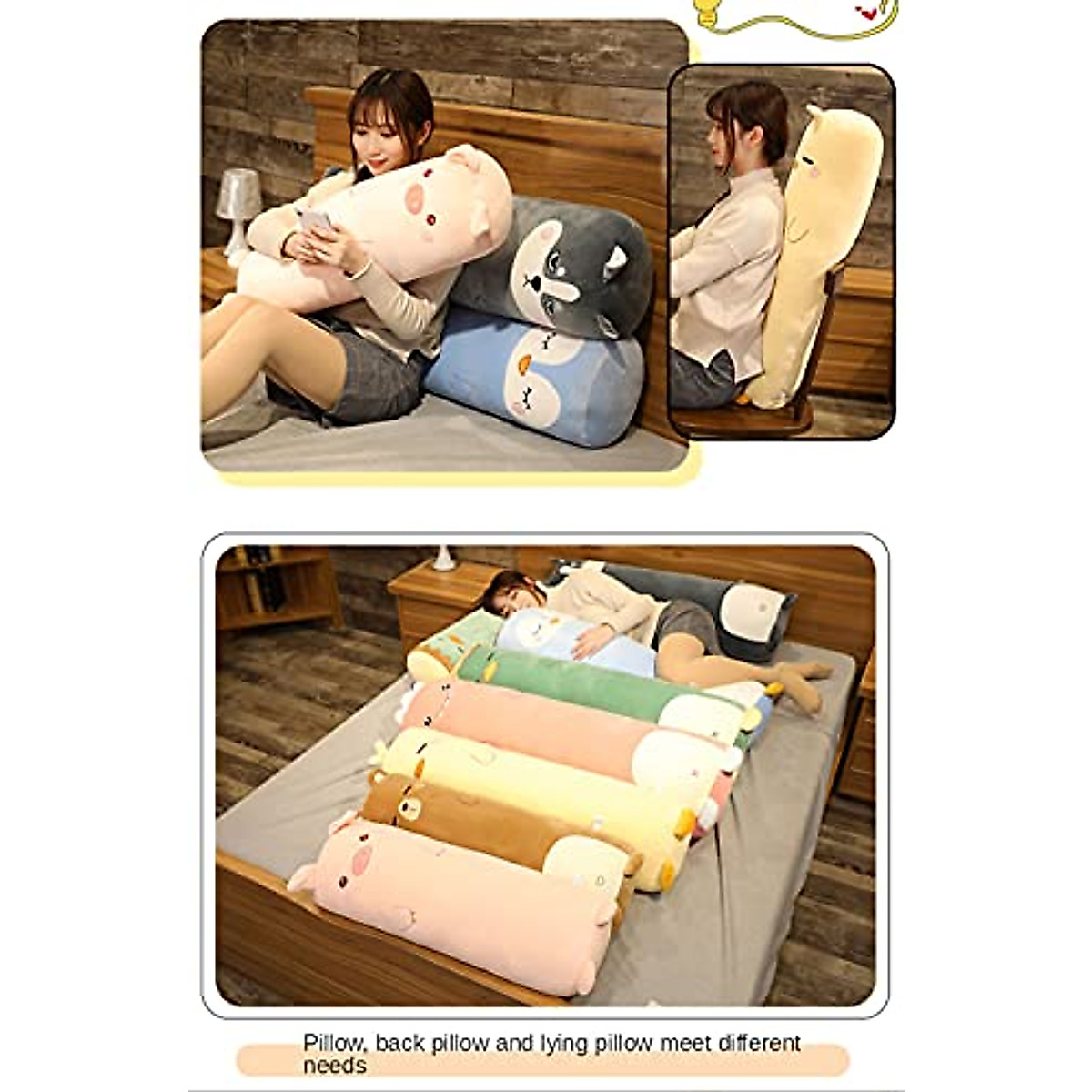 MUPI Long Plush Cute Body Pillows Cuddle Pillow Sleeping Big Pillows for Bed Kids Body Pillow Animal Shaped Pillow Boyfriend Pillow Toy Gift for Girlfriend （Bear 27 Inch ）