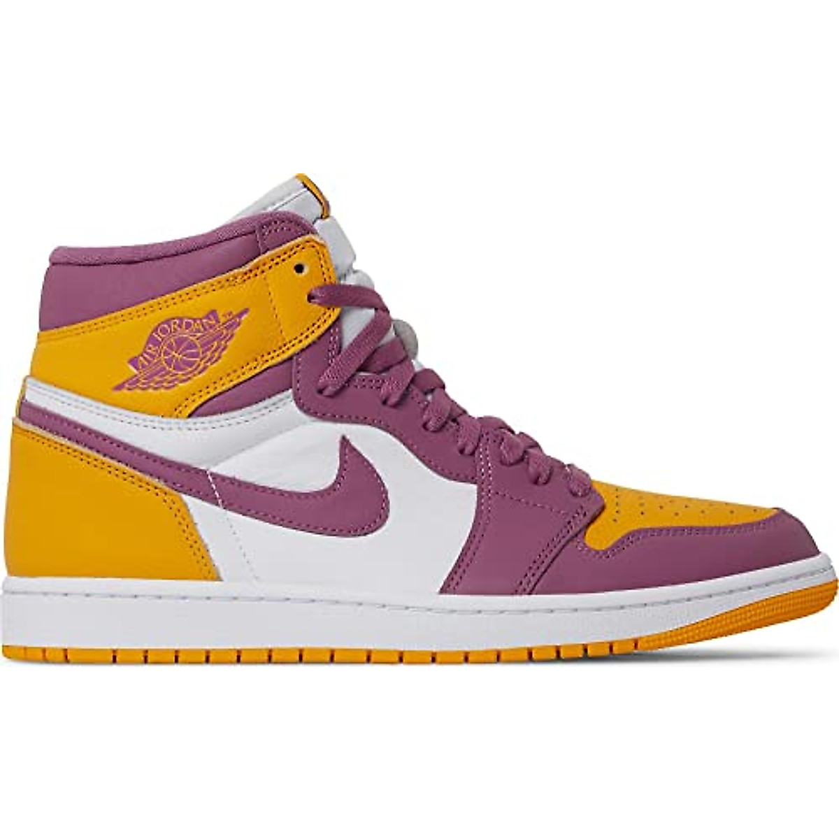Nike Men's Air Jordan 1 High Retro OG 'Brotherhood' Basketball Shoes, University Gold/Light Bordeaux, 9