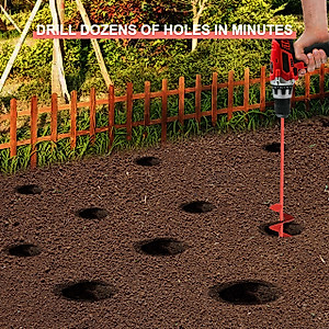 SYITCUN Garden Auger Drill Bit for Planting - 1.6" X 16.5" Heavy-Duty Garden Auger - Bulb Planter Tool & Auger Post Hole Digger - 3/8" Hex Drive Drill