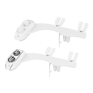 LUXE Bidet NEO 185 Plus - Value Pack of 2 - Patented Bidet Attachments for Toilet Seat with Innovative Hinges to Clean, Slide-in Easy Install, and Advanced 360° Self-Clean (Chrome and White)