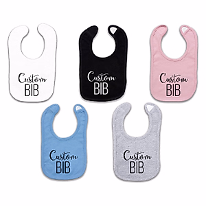 Kate & Meri Custom Baby Bib - Personalized Bibs For Babies & Infants (Heather Gray)