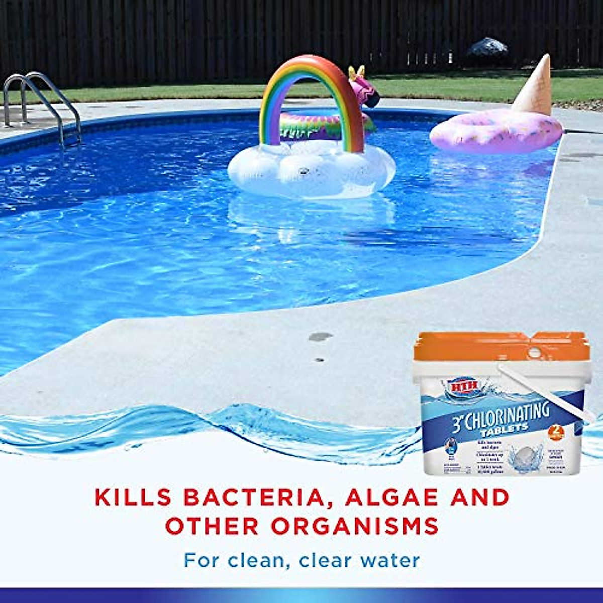 HTH 42030 3-inch Chlorinating Tablets Swimming Pool Chlorine, 37.5 lbs