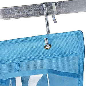 Washranp Punch-Free Over The Door Shoe Organizer, Hanging Shoe Rack Holder with 24 Large Fabric Pockets, Storage Rack Hangs on Closets for Shoes, Sneakers or Home Accessories Purple