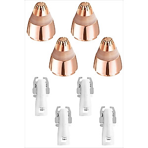 Replacement Heads for Finishing Touch Flawless Brows Eyebrow Facial Hair Remover, Rose Gold - Pack of 4