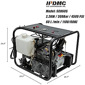 HPDMC High Pressure Air Compressor 110V - 2.2KW / 3HP - 2.1CFM @ 4500psi PCP Paintball Fill Station & Charging System, an Oil Water Separator for Free