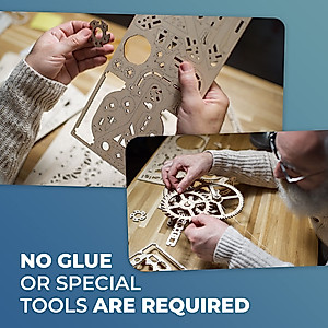 UGEARS Wooden 3D Puzzles for Adults Aero Clock - Mechanical Puzzles For Adults, Wall 3D Clock Puzzle with Pendulum Model Kit - DIY Miniature Kit Crafts For Adults - Gift for Dad, Men, Family - 320 Pcs