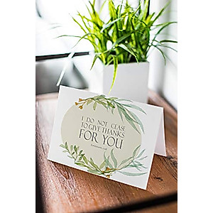 JBH Creations Religious Thank You Cards with Bible Verse - Watercolor Scripture Design - Pack of 24 - Oval