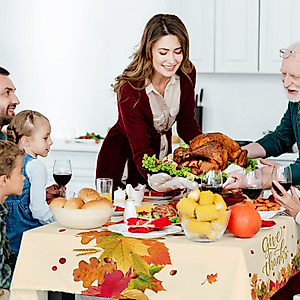 Gatherfun Fall Thanksgiving Party Supplies, Disposable Tablecloth, Plastic Table Cover for Autumn Party Decorations and Thanksgiving Party Decorations, 3 Pack, 54”x108”