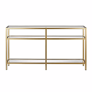 Henn&Hart 55" Wide Rectangular Console Table in Brass, Entryway Table, Accent Table for Living Room, Hallway
