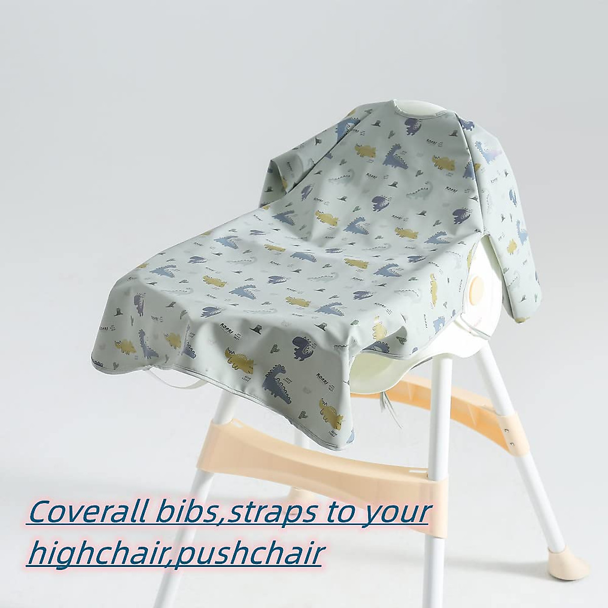 NEHET Coverall Baby Feeding Bibs,Weaning Bibs,Waterproof Long Sleeves Bibs For Baby 6-36 Months Fully Cover Baby & High Chair