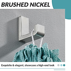 APLusee Brushed Nickel Towel Hook, 304 Stainless Steel Versatile L Shape Clothes Holder, Practical Bathroom Kitchen Storage Hanger, Wall Mounted