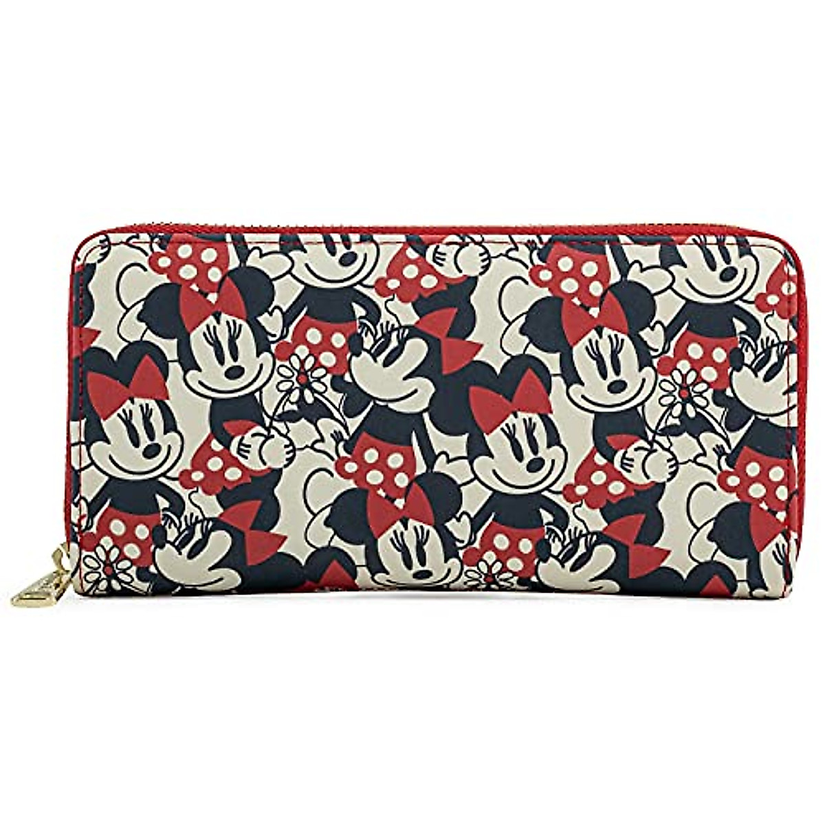 Loungefly Disney Mickey & Minnie Mouse Wallet Zip Around Clutch Faux Leather