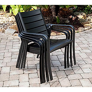 Hanover Cortino 5-Piece Grade Patio Dining Set Commercial Outdoor Furniture, Gunmetal