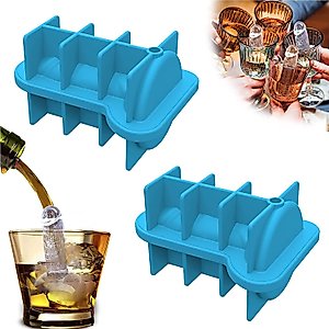 1 Pcs BLUE Silicone Prank Ice Cube Mold Tray for Ice Chilling Whiskey Cocktails Make Ice Blocks Funny Ice Coffee Cubes Birthday Party DIY Mousse Chocolate Soap Cake Mould Tool