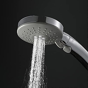 Deliao Elderly Handheld Shower Head Designed For Disabled Pregnant Woman Gravidas With 79-Inch Hose Suciton Cup Holder Bracket Home Care Control Button Convenient Push Button Chrome