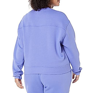 Amazon Essentials Women's Cropped Drop Shoulder Sweatshirt (Available in Plus Size), Purple Blue, Small
