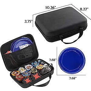 Bey Burst Gyro Toy Set with Arena Great Birthday Gift for Boys Children Kids 6 8 + Metal Fusion Attack Top Grip Blade Set with Battling Game Storage Box 8 Top Burst Gyros 3 Two-Way Launcher 2 Handles