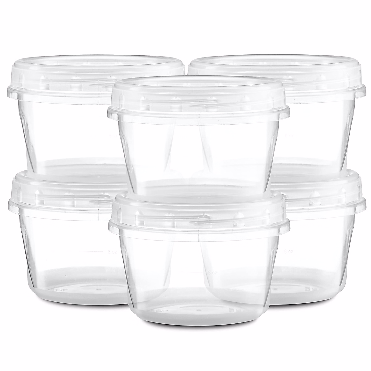 Elegant Disposables (16 Ounce 20 Pack) Clear Twist cap ContainersWith Screw on Lids Twist Top Food Storage Freezer Containers