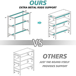 Finnhomy 5-Tier Kitchen Bakers Rack with Storage, Freestanding Microwave Oven Stand with Hutch, Wood Kitchen Rack with Shelves for Living Room/Pantry, 15.75" D x 31.5" W x 67.5" H, Rustic Brown