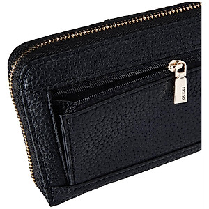 GUESS Womens Eco Brenton Large Zip Around wallet, Black, One Size US