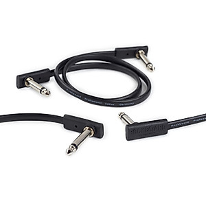 RockBoard PC-F-60 FLAT Patch Cable black, 2x w/right angle - 60 cm