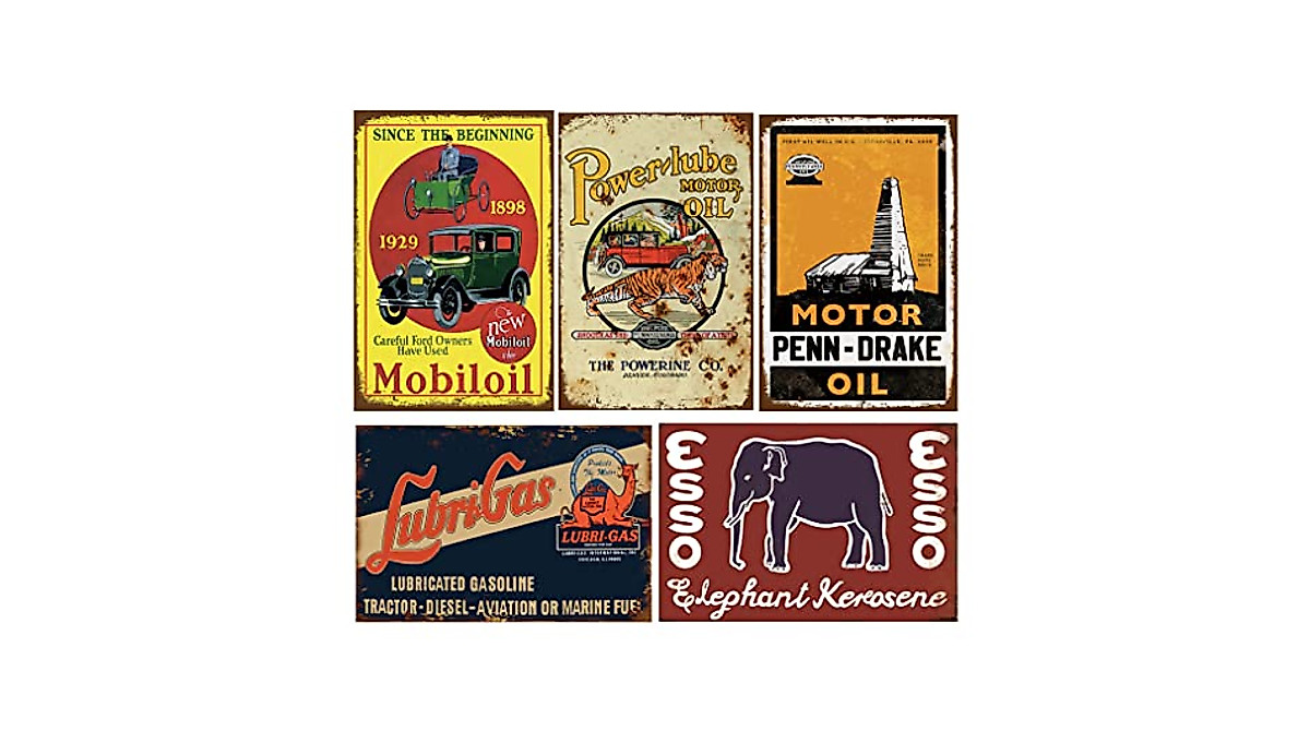 Vintage Tin Sign Pack - 35 Retro Ads for Nostalgic Decor