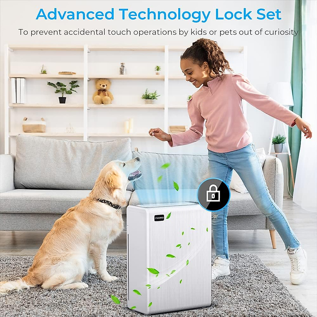 E-300L Air Purifier Official H13 Replacement Filter Compatible with MOOKA and MOOKA FAMILY E-300L Air Purifiers (White 2PC)