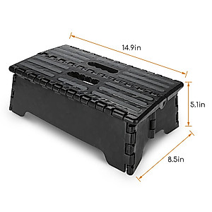 Ejoyous Folding Step Stool, 5" Portable Plastic Step Ladder Stepping Stool Platform to Support Elderly Pregnant Kids for Indoor Outdoor Kitchen Bathroom Toilet Bedroom Car Travel Use