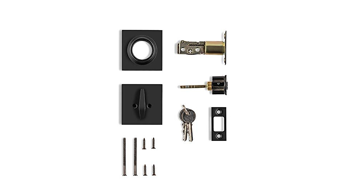 Berlin Modisch Square Deadbolt Lock - Modern Security in Iron Black