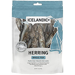 Icelandic+| All-Natural Cat Treats| Whole Fish Herring, 1.5 oz., Grey